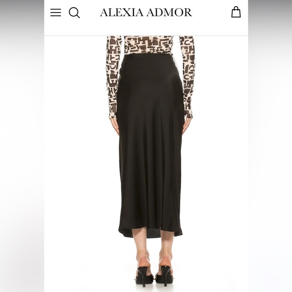 Alexia Admor | Skirts | Alexia Admor Black Silk Maxi Skirt | Poshmark